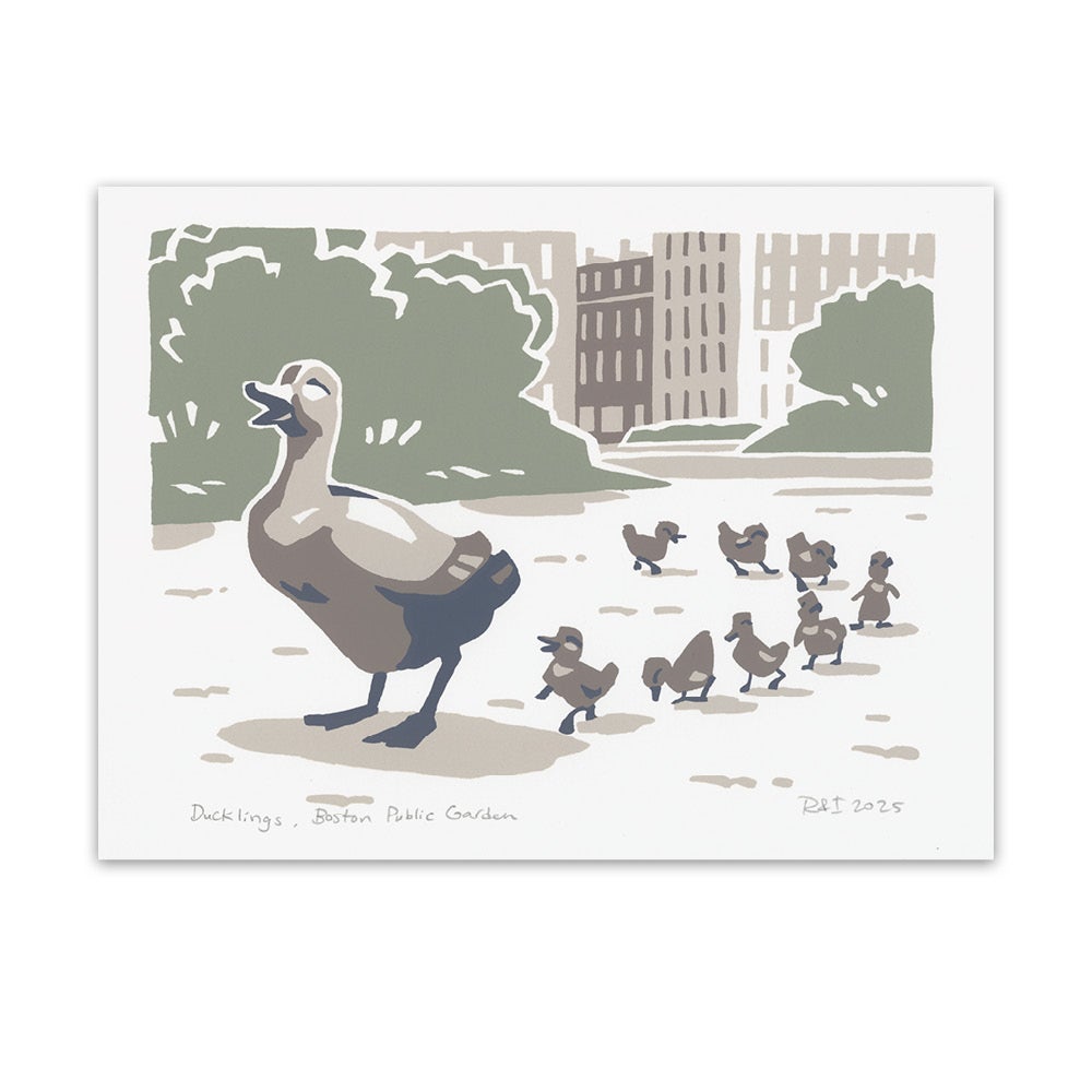 Ducklings Boston Public Garden | Rusty and Ingrid Screen Prints